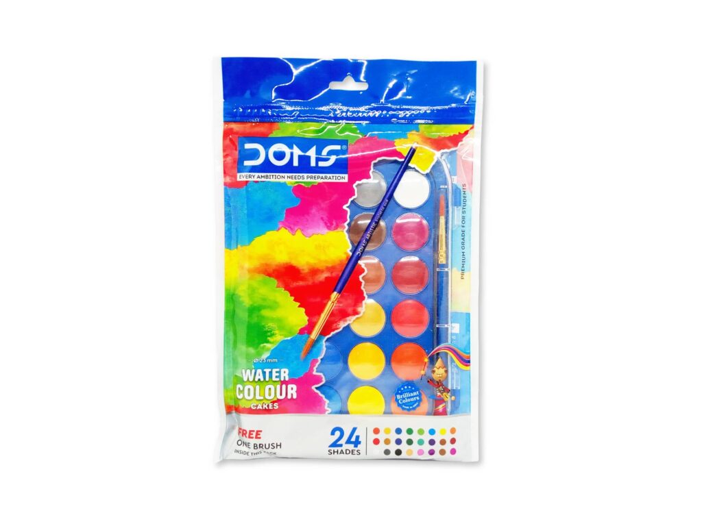 Doms Water Colour Cakes 12 Shades with Brush 30 mm – StationeryDukan Doms Water Colour Cakes 12 Shades with Brush 30 mm – StationeryDukan