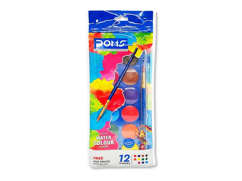 Doms Water Colour Cakes 12 Shades with Brush 30 mm – StationeryDukan Doms Water Colour Cakes 12 Shades with Brush 30 mm – StationeryDukan